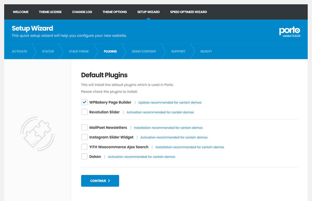 Update Plugins - Porto Documentation