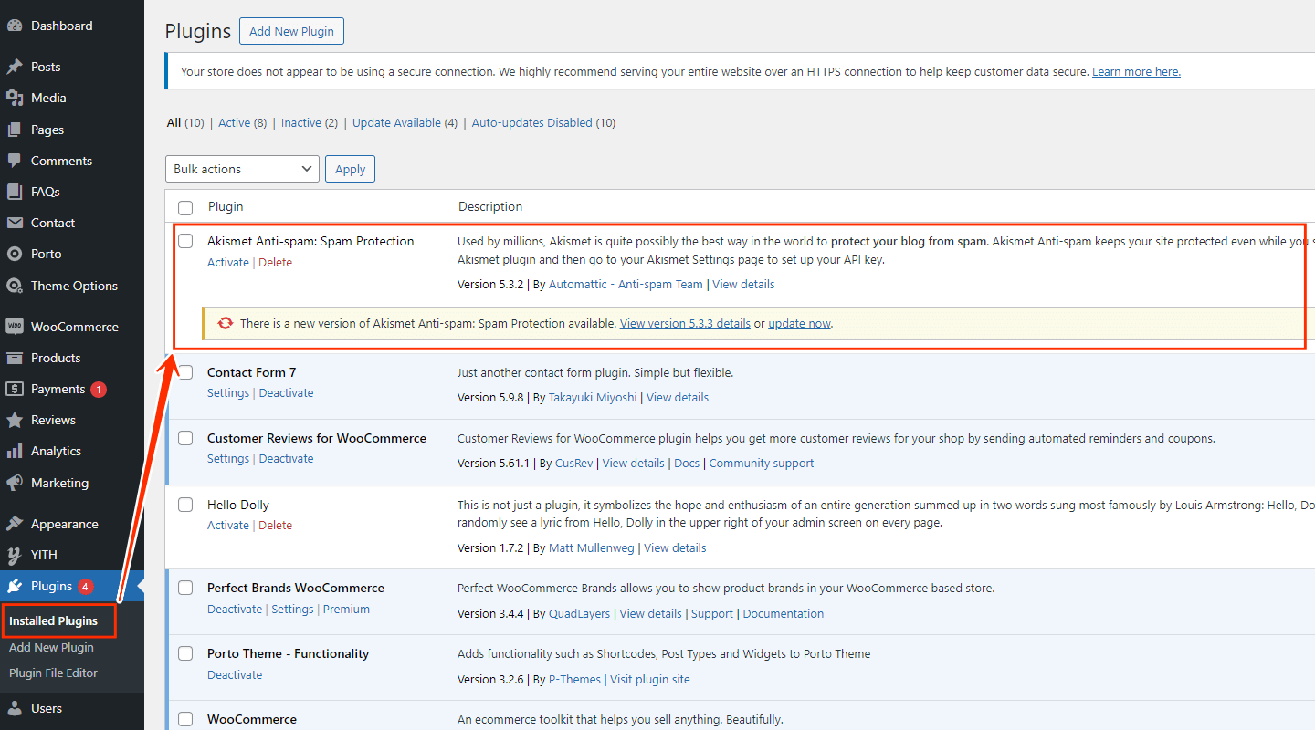 How to Update Plugins and how to fix update failed error - Porto ...