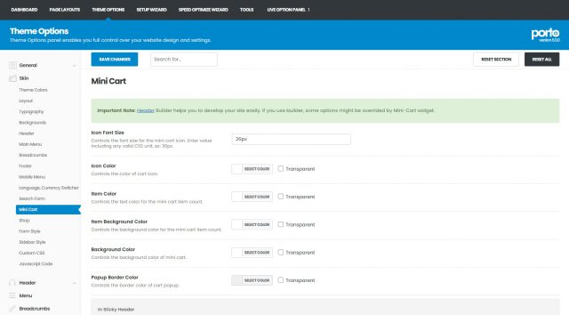 Skin - Porto Documentation Theme Options