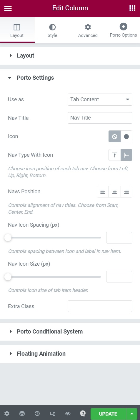 Section Tab - Porto Documentation