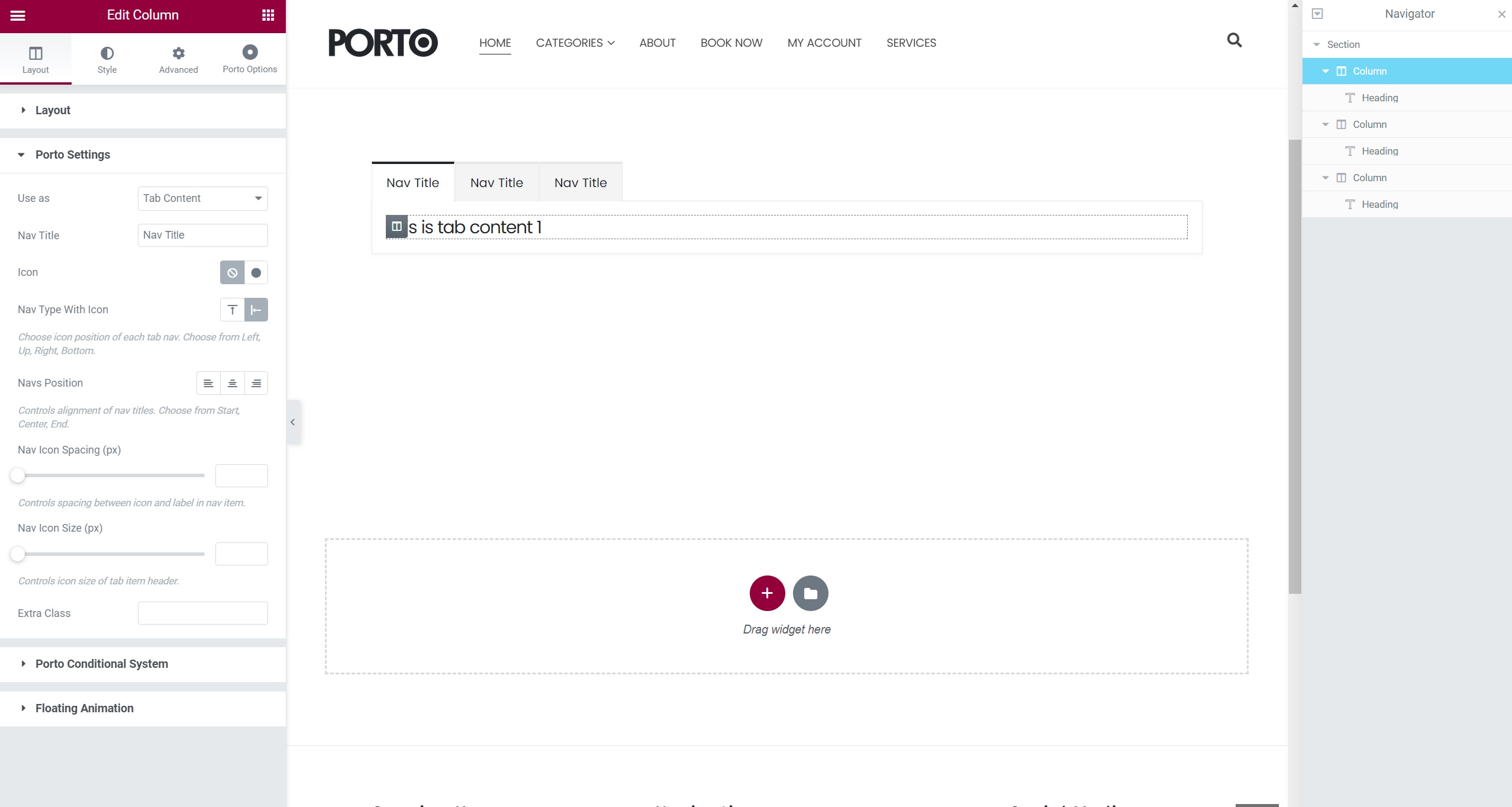Section Tab - Porto Documentation