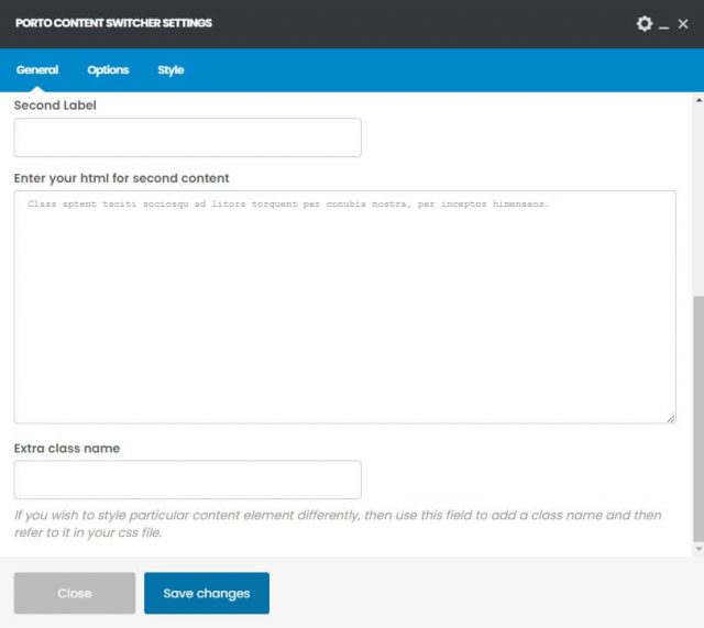 Content Switcher Element - Porto Documentation