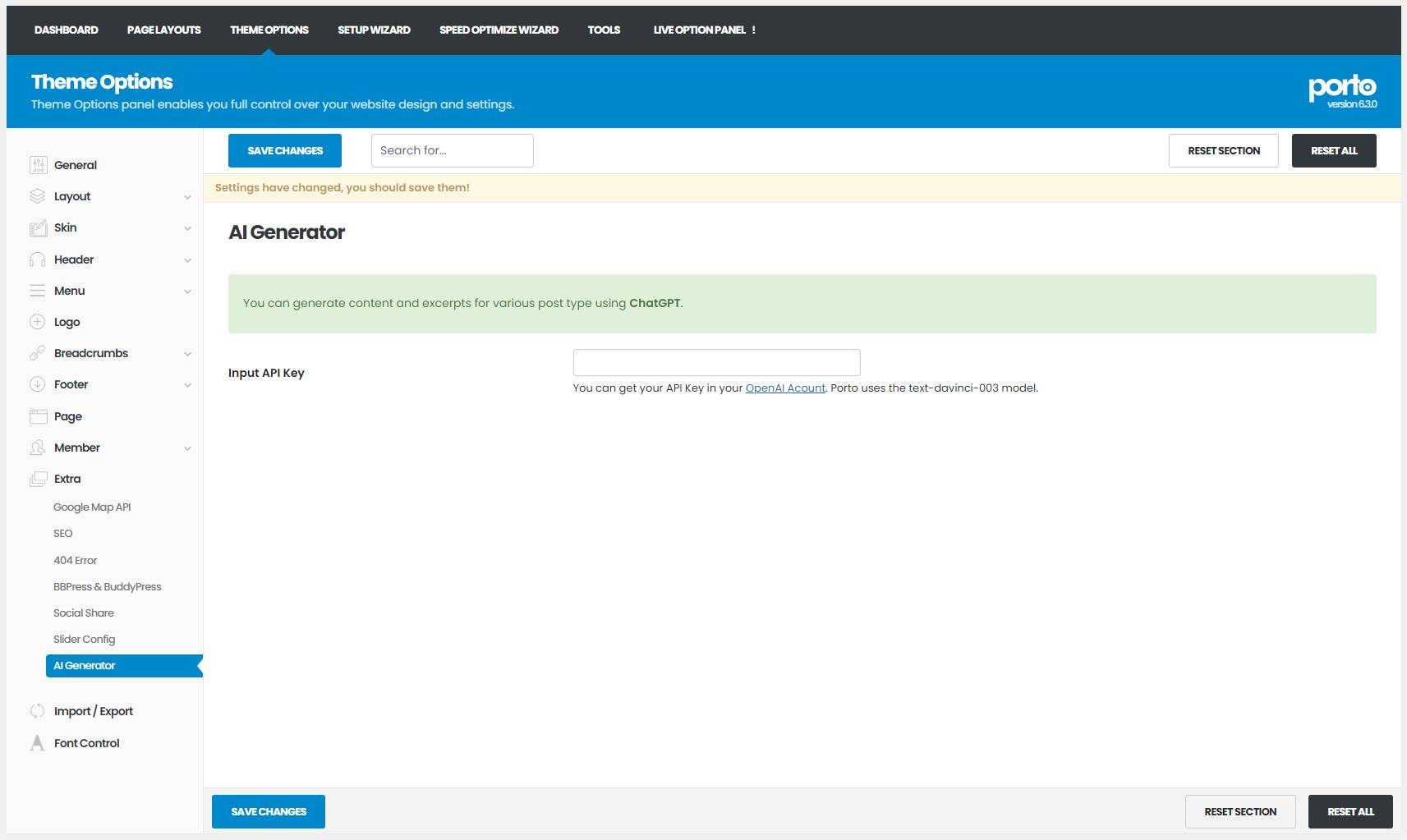 How to use OpenAI for Content Creation - Porto Documentation