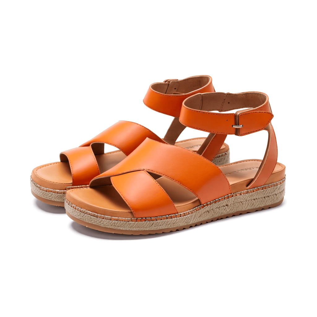 Orange Leather Sandals - Shop Demo 47