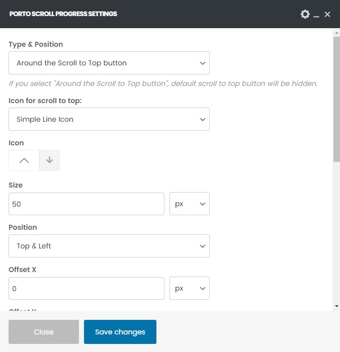 Scroll Progress - Porto Shortcodes